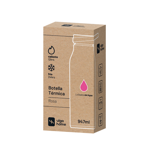 Botella de Agua Térmica 947ml Rosa | Viga Home